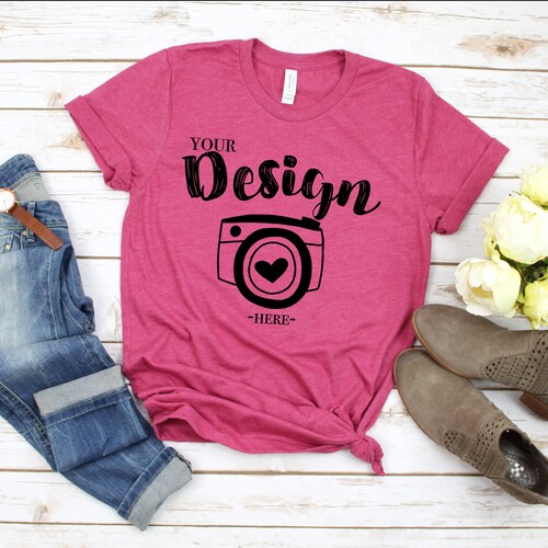 Bella Canvas 3001 Heather Green Mockup Tshirt Mockup With - Etsy