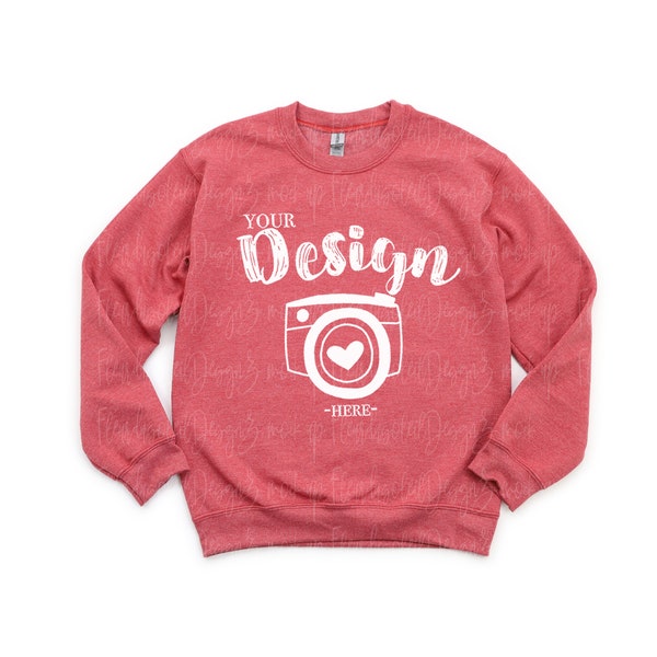 Heather Sport Scarlet Mock Up - Etsy