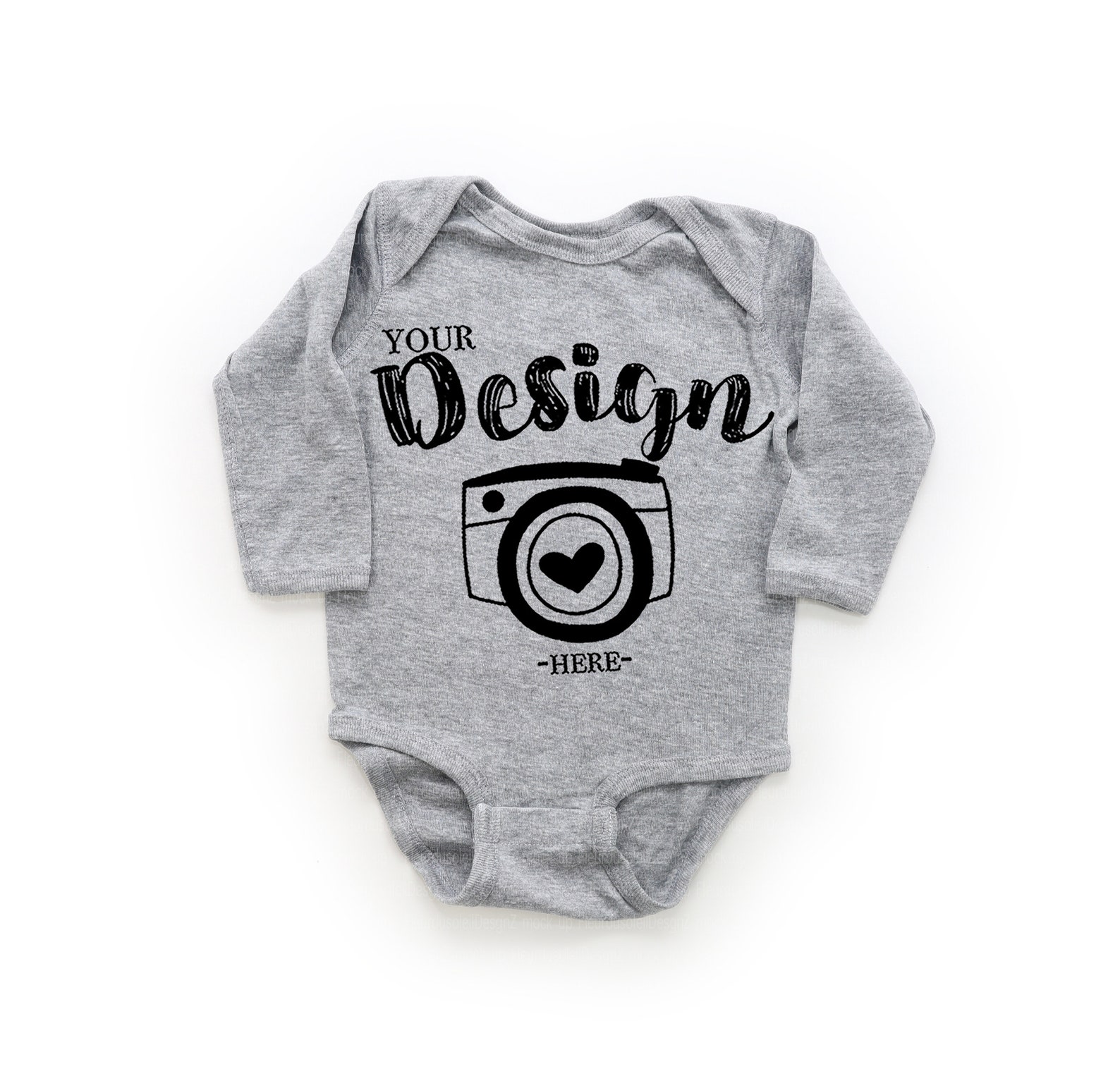 Rabbit Skins 4411 Mockup Heather One Piece Flat Lay Bodysuit - Etsy