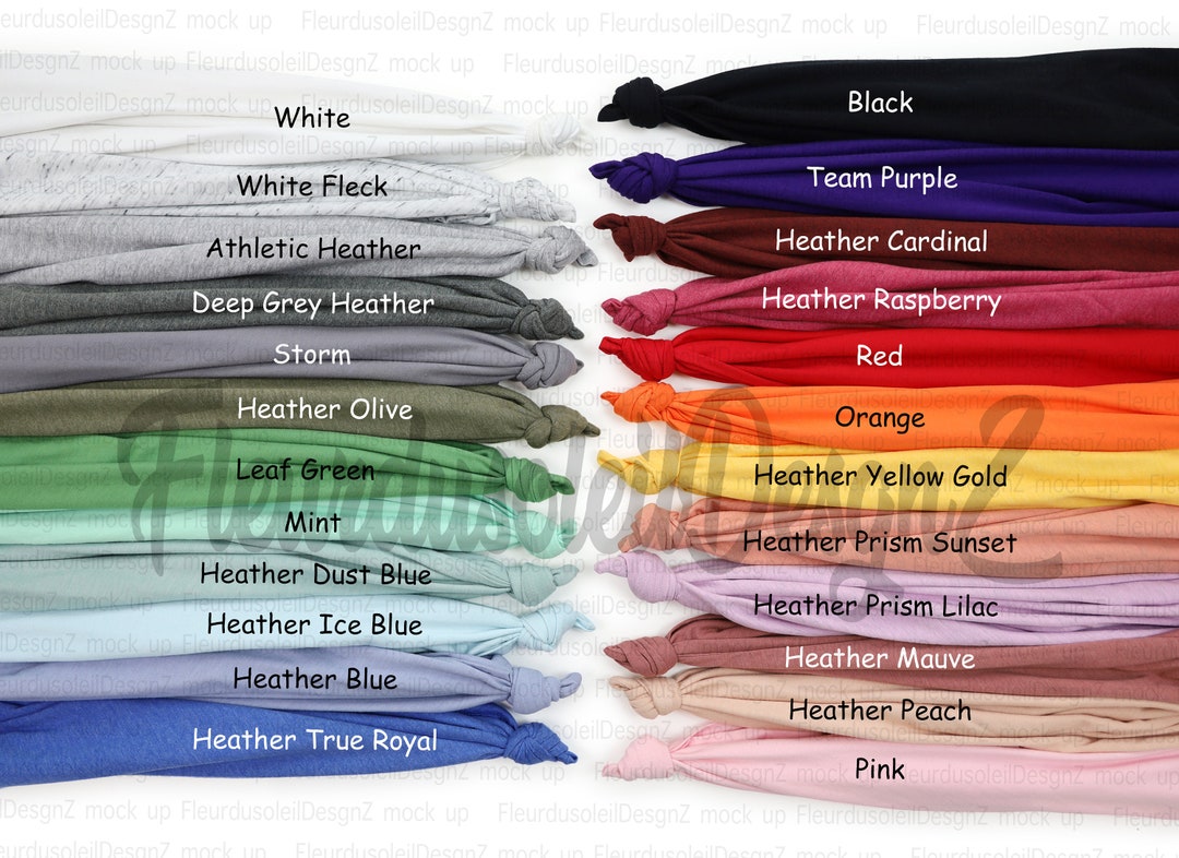 Bella Canvas Mockup T-shirt Color Chart Shirt Color Chart Bella Canvas ...