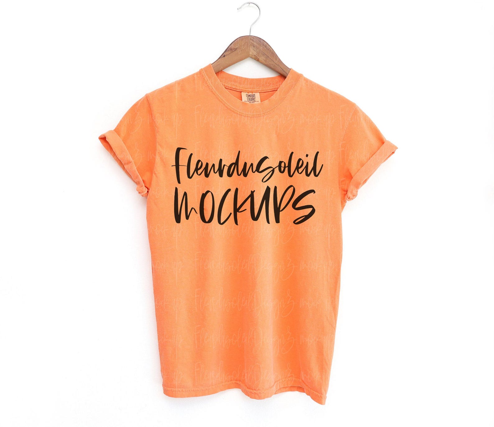 Comfort Colors Orange C1717 Mockup 1717 Orange T Shirt Mockup Comfort ...