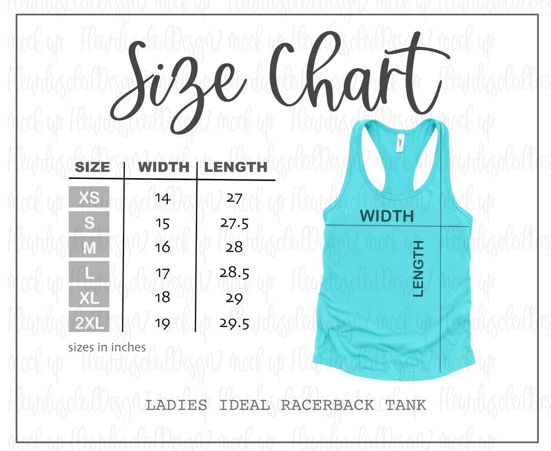 Next Level Size Chart | Next Level 1533 Size Chart | NEXT LEVEL Mockup ...