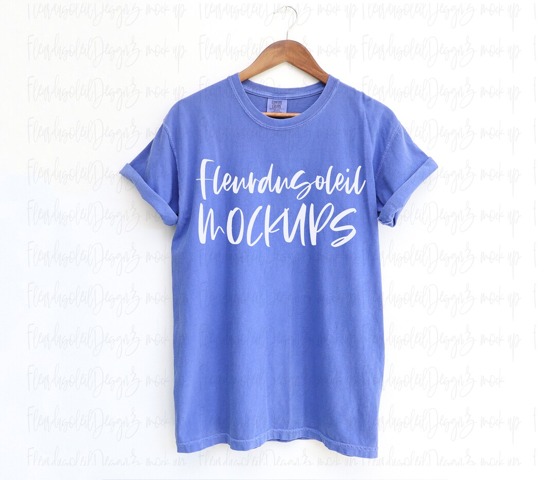 Comfort Colors 1717 Flo Blue T-shirt Mockup Comfort Colors Mockup Short ...