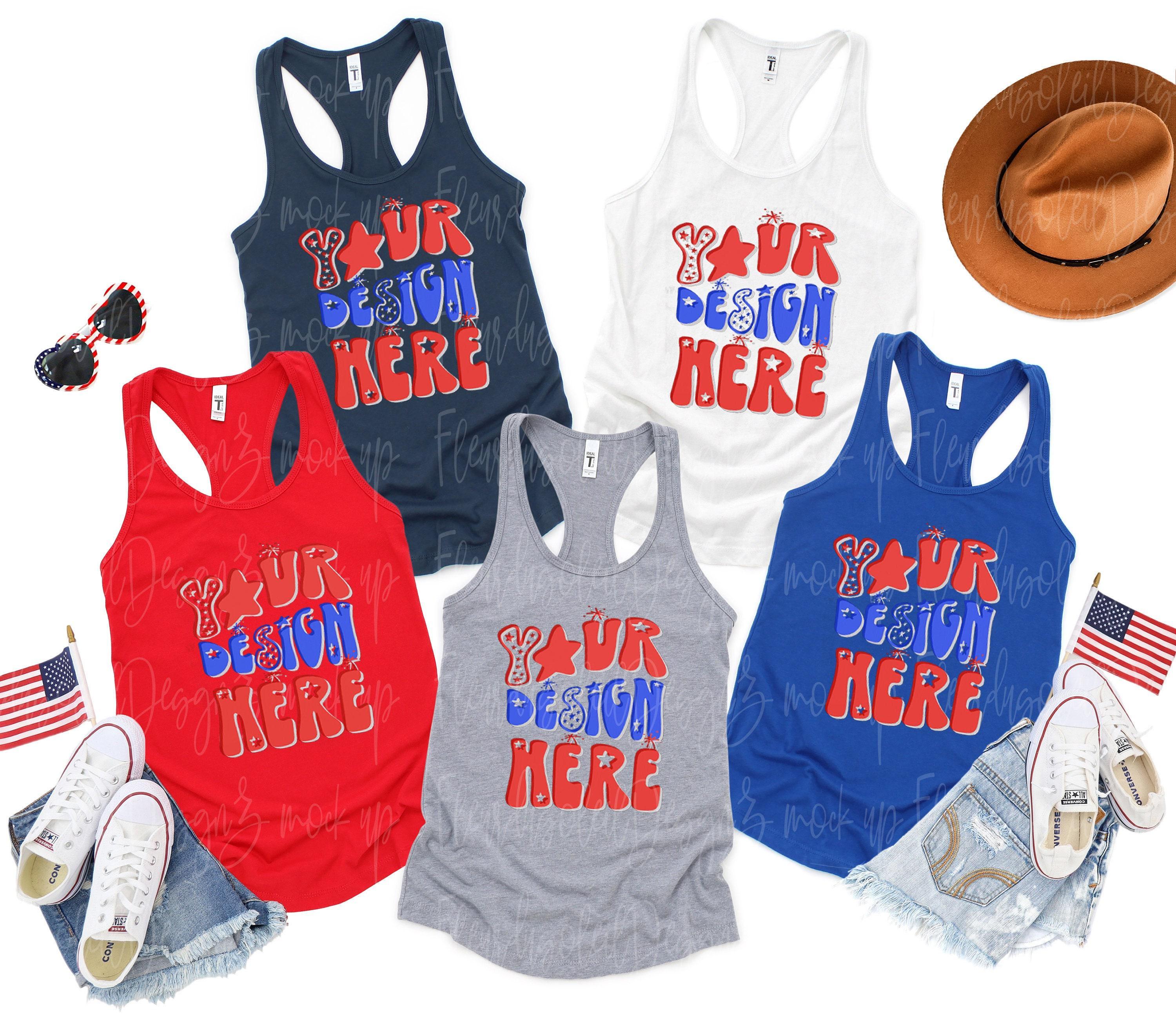 Patriotic Mockup 4th of July Mockup | Next Level 1533 White | Tank Flat ...