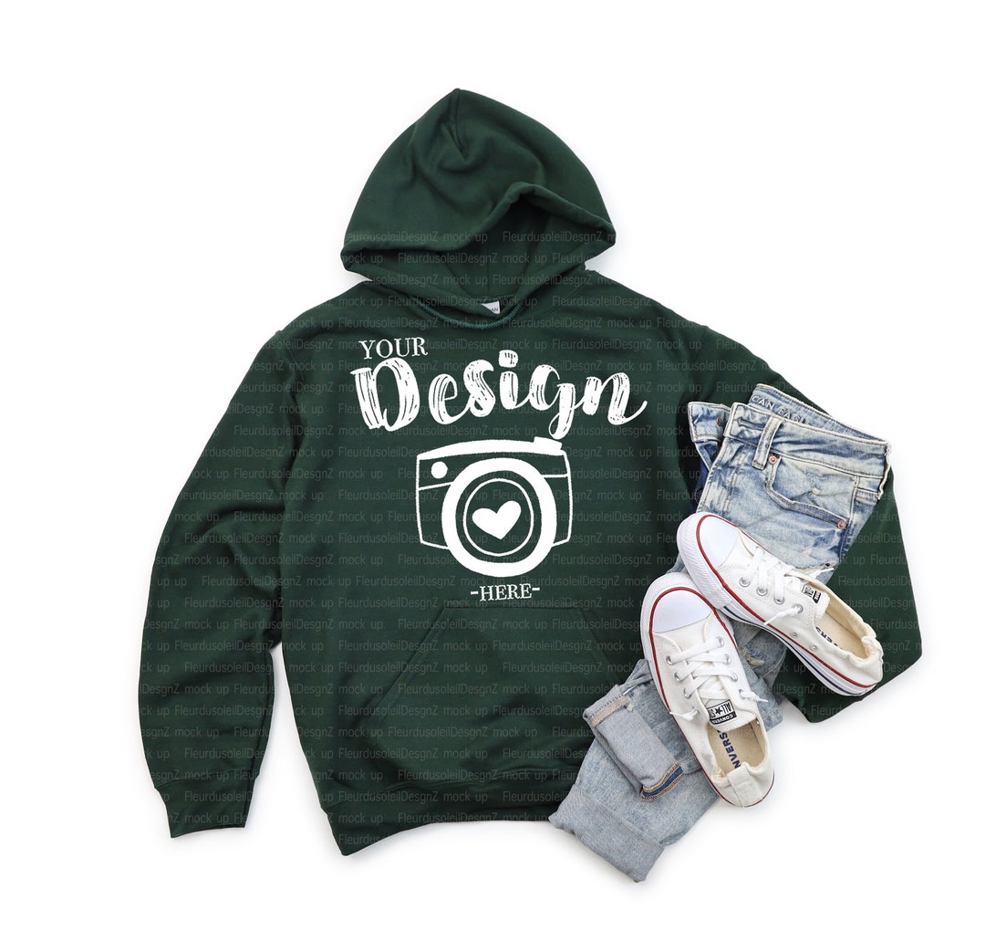 Gildan 18500 Forest Green Hooded Sweatshirt Brand Forest Green Hoodie ...