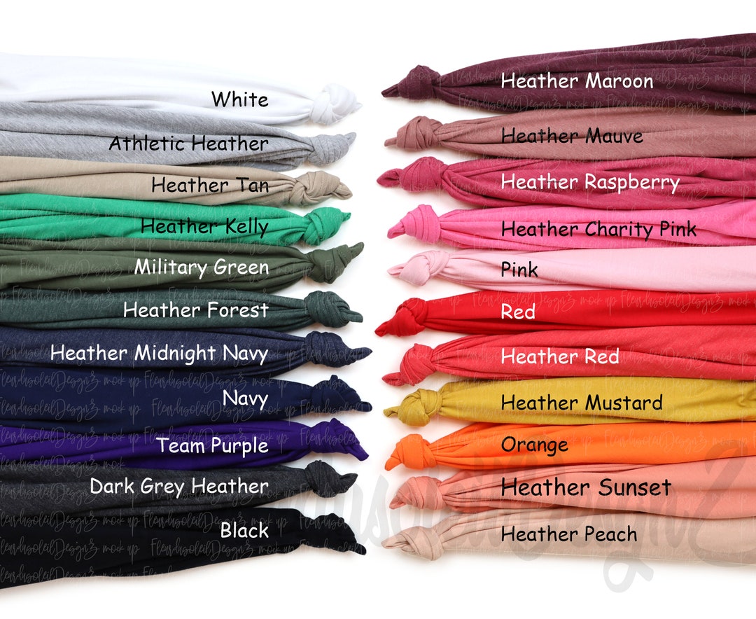 Bella Canvas Mockup T-shirt Color Chart Shirt Color Chart Bella Canvas ...
