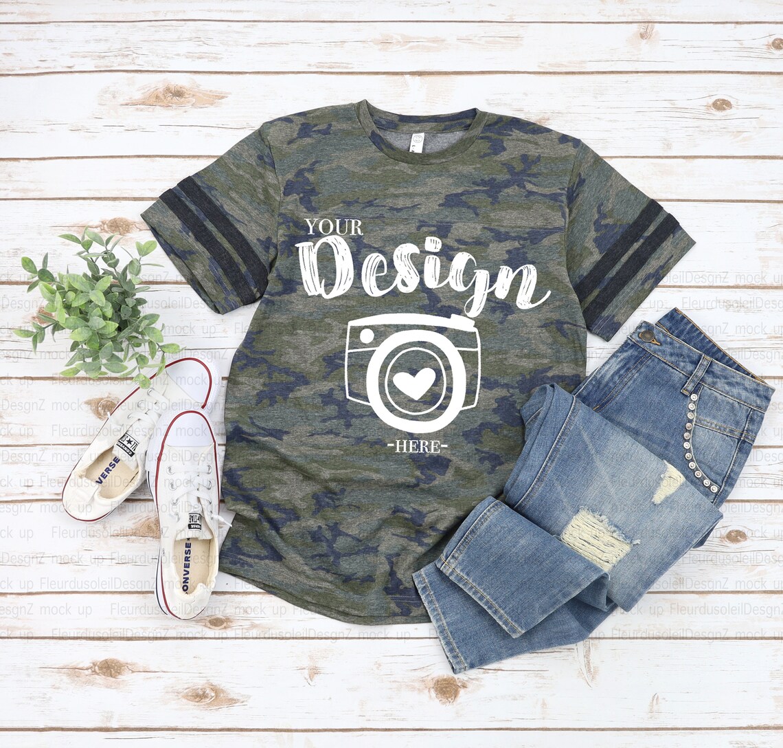 LAT 6937 Vintage Camo Graphic Tee Mock up LAT 6937 - Etsy