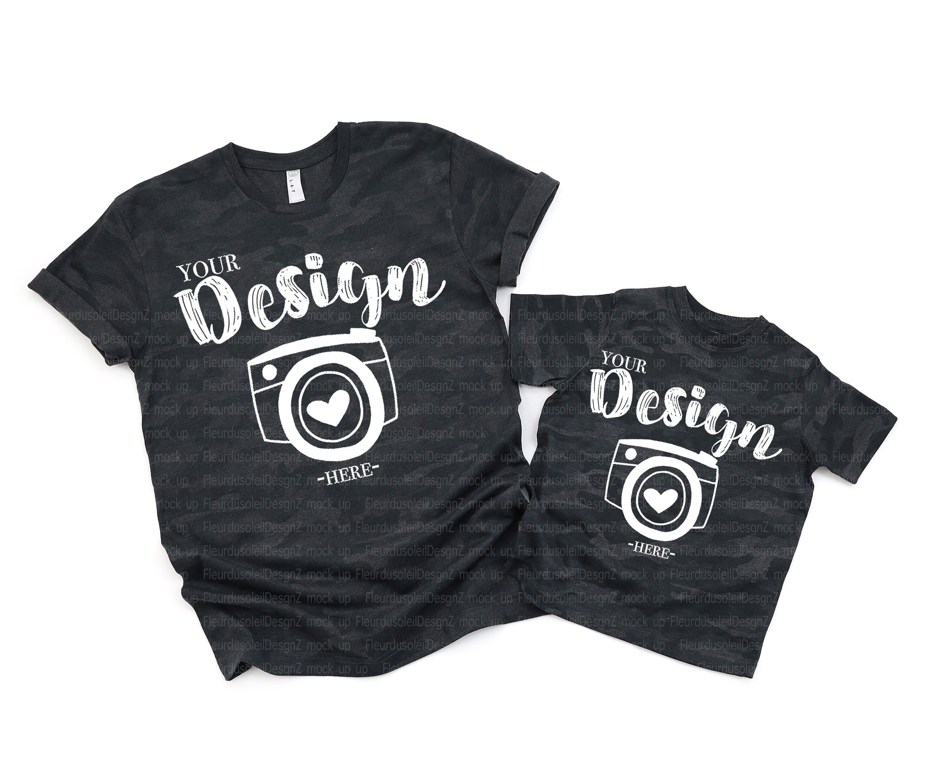 Storm Camo Family Flat mommy and me mock up Storm Camo LAT | Etsy