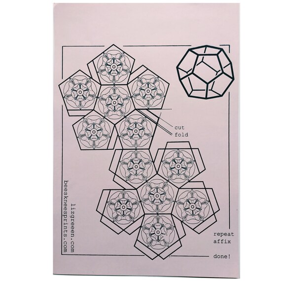 Dodeca // Poster or 3d Craft Project | Etsy