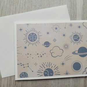 Sun Moon & Stars Cards 6 Note Cards Assorted Blank Cards Celestial ...