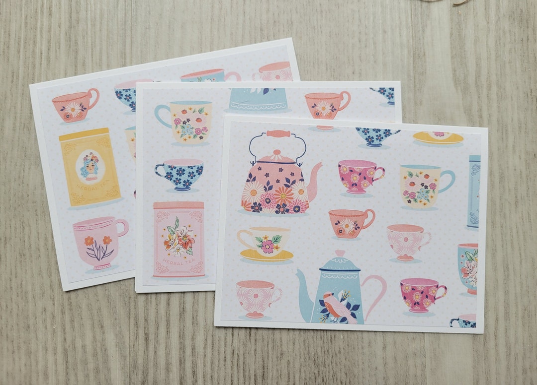 Teacup Cards-set of 6-card Sets Note Cards Gift Set Ideas Tea Pot Cards ...
