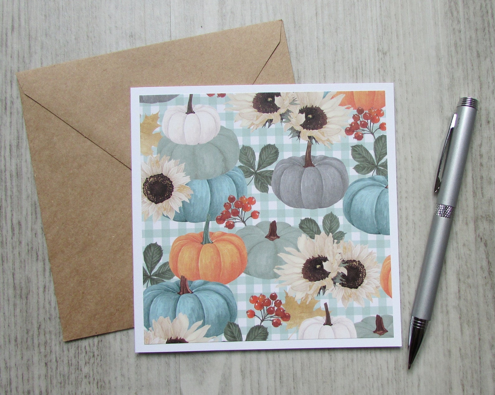 Fall Note Cards 4 Square Cards Fall Pumpkin Cards Thank You - Etsy