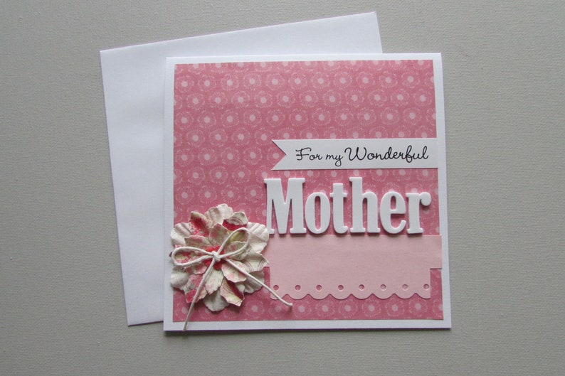 Wonderful Mother Card-Greeting cards floral cards pretty pink | Etsy