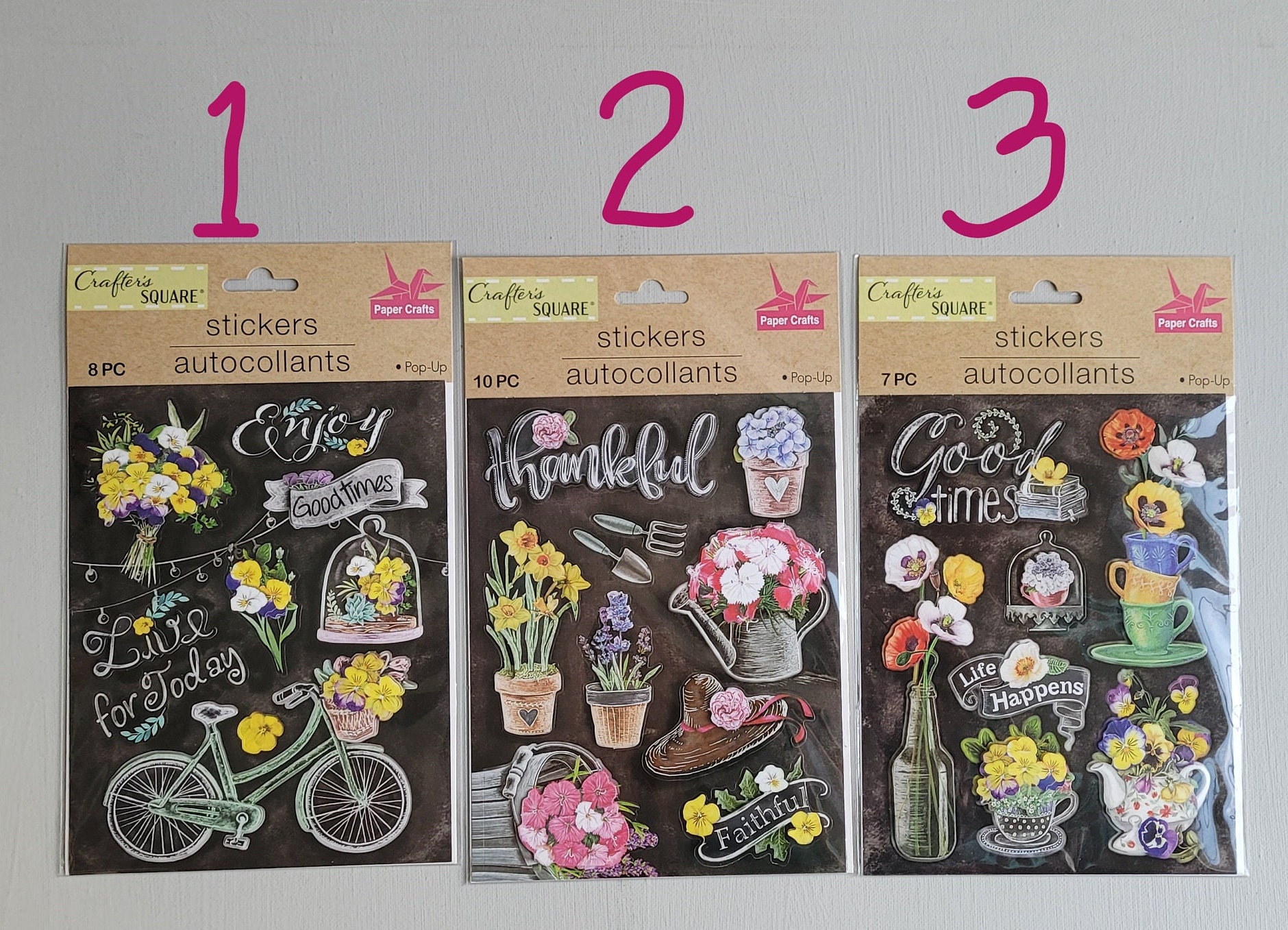 Stickers Variety Stickers YOU CHOOSE Floral Stickers Bicycle Stickers ...