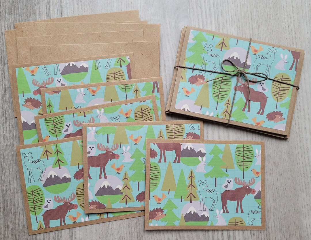 Woodland Cards 6 Note Cards - Blank Card Sets Nature Cards Pen Pal ...