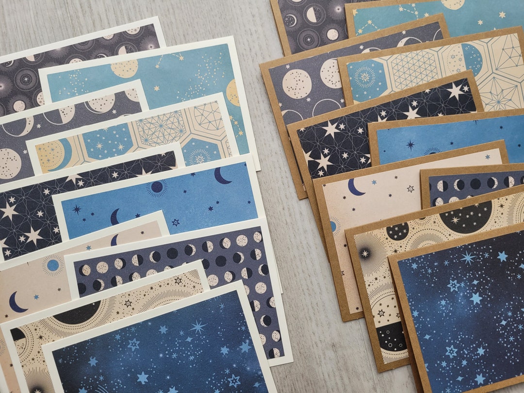 Moon & Stars Cards 10 Note Cards Assorted Blank Cards - Etsy