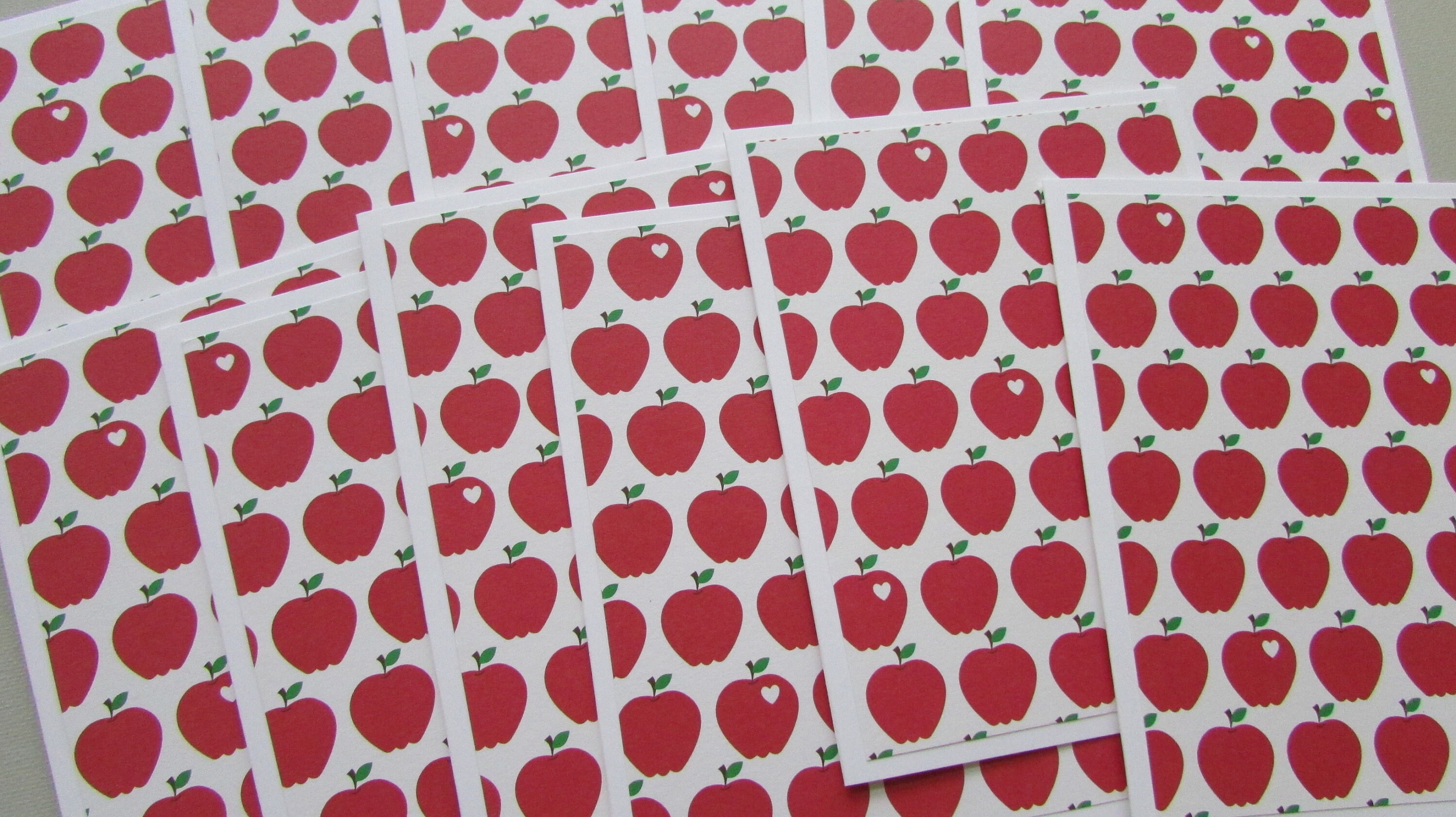 Apple Note Cards-set of Blank Cards Teacher Gift Idea School - Etsy