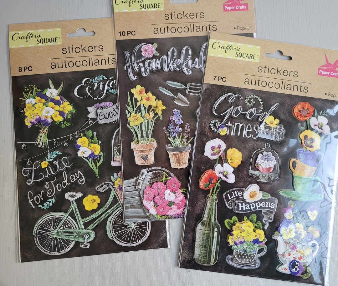 Stickers Variety Stickers YOU CHOOSE Floral Stickers Bicycle Stickers ...