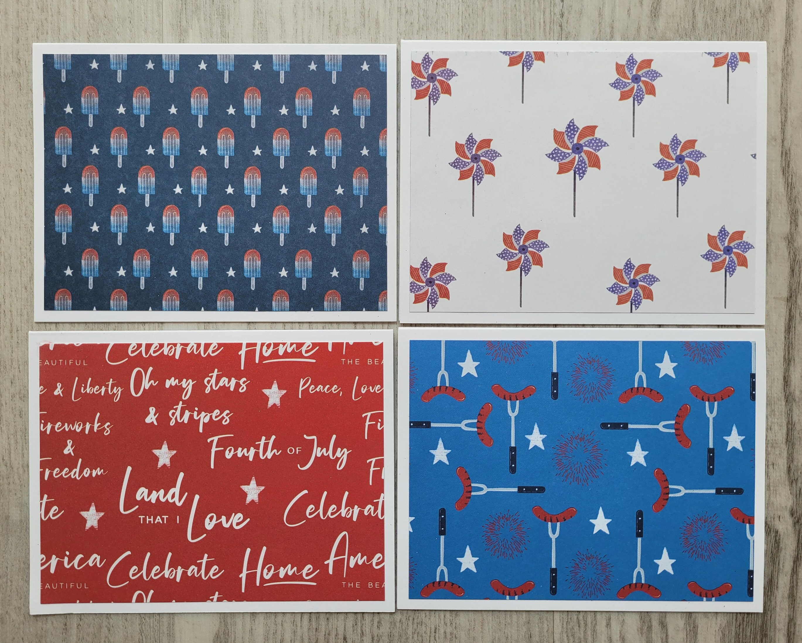 Patriotic Cards 10 Note Cards 4th of July Cards America Assorted Cards ...