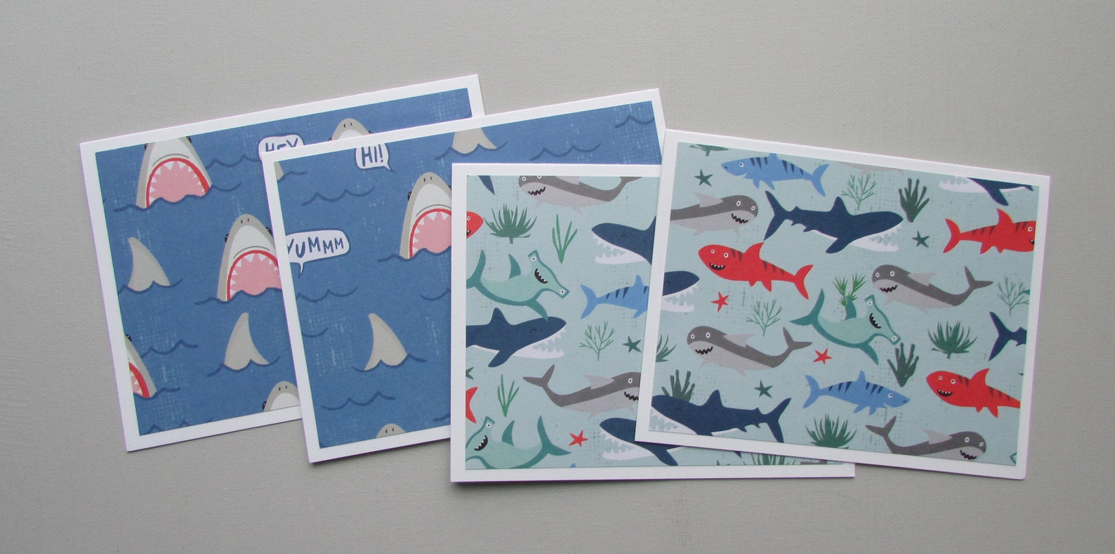 Shark Cards 6 CHOOSE Set-shark Week Cards Ocean Note Cards - Etsy