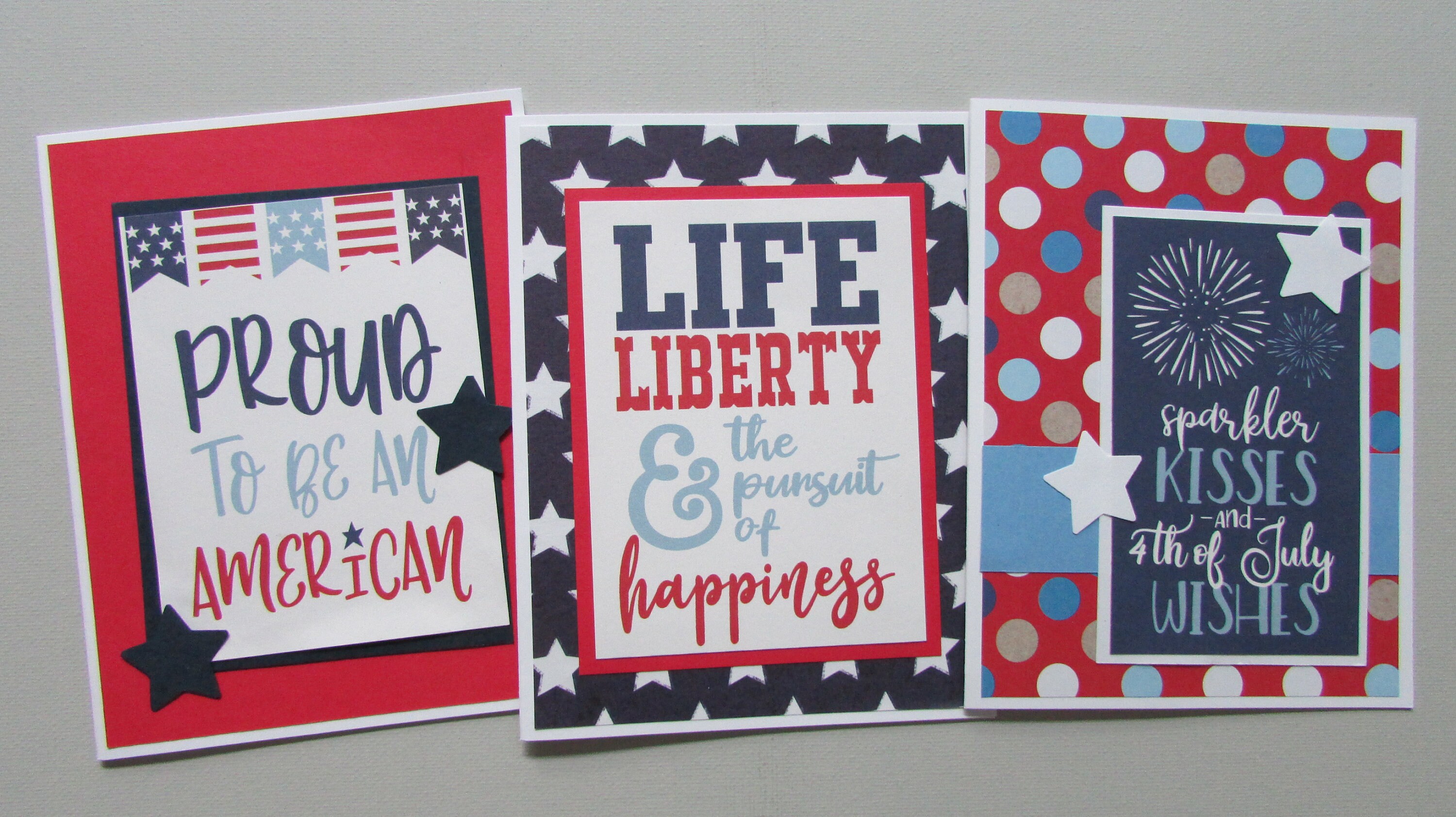 Patriotic cards 4th of July cards red white & blue cards 5 | Etsy
