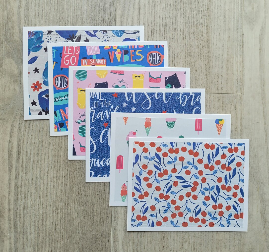 Summer Note Cards-set of 6 Blank Card Sets Gift Ideas Summer Note Cards ...