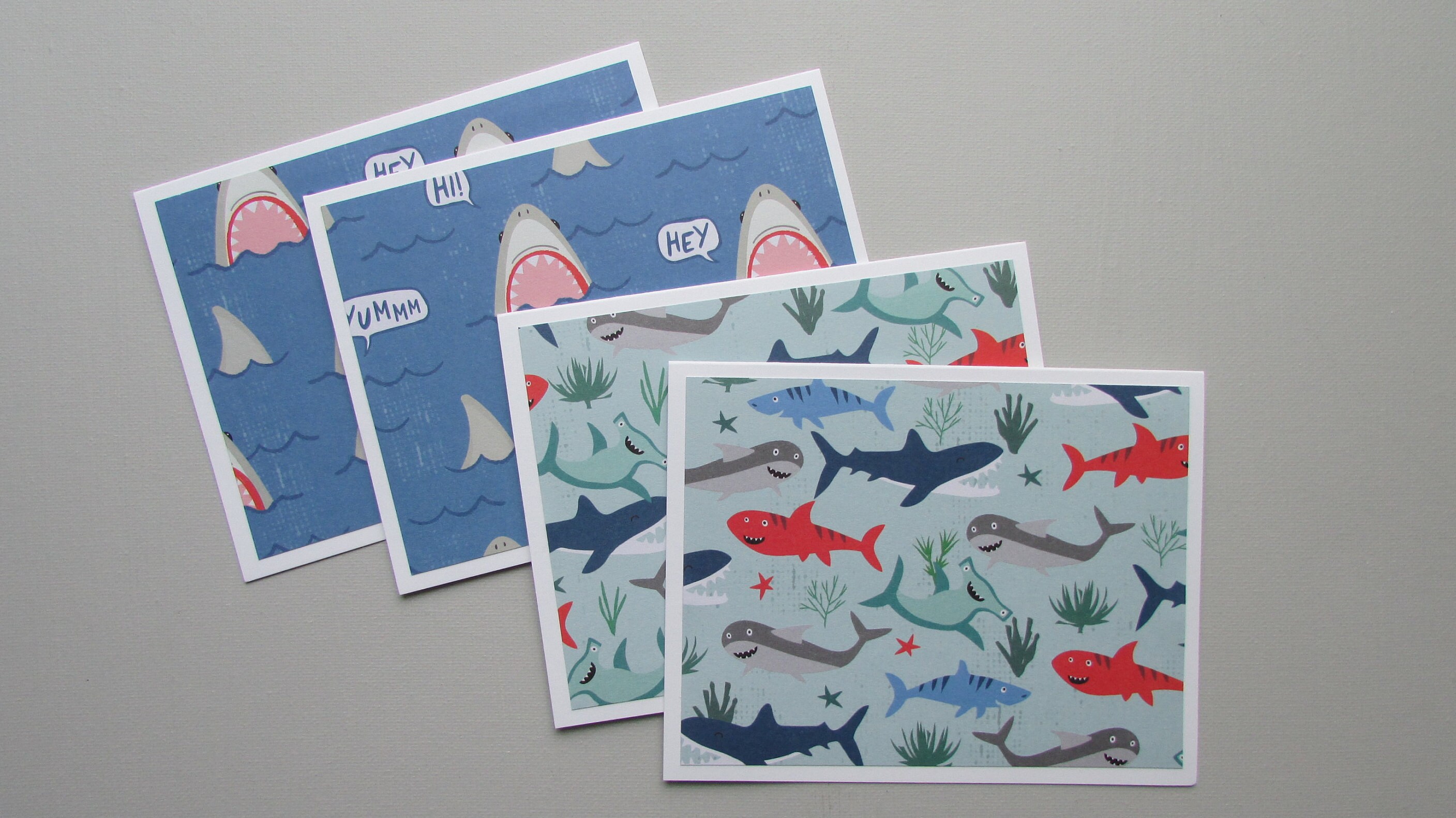 Shark cards 6 CHOOSE SET-Shark Week cards note cards blank | Etsy