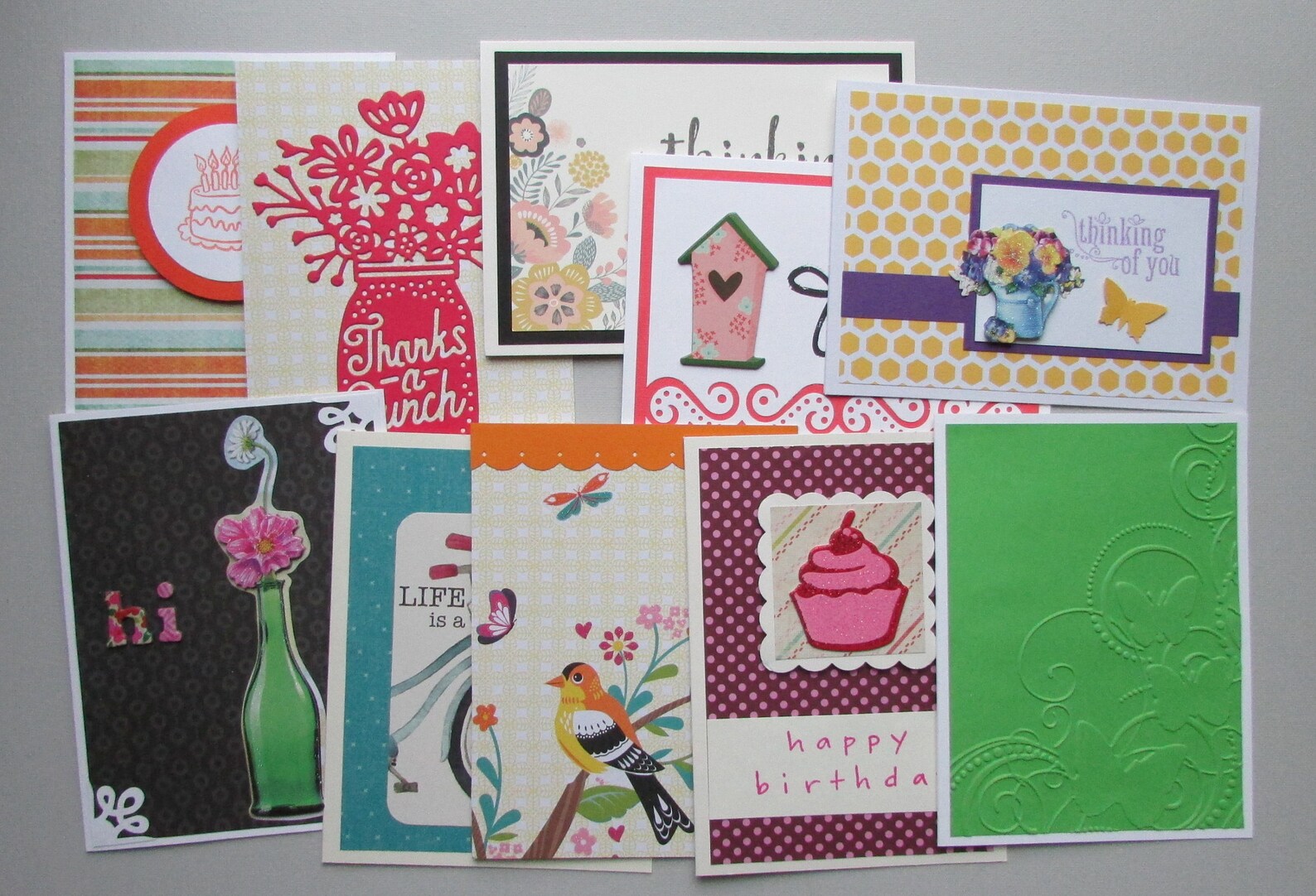 Set of 10 Handmade Cards Assorted Greeting Cards Variety Card | Etsy