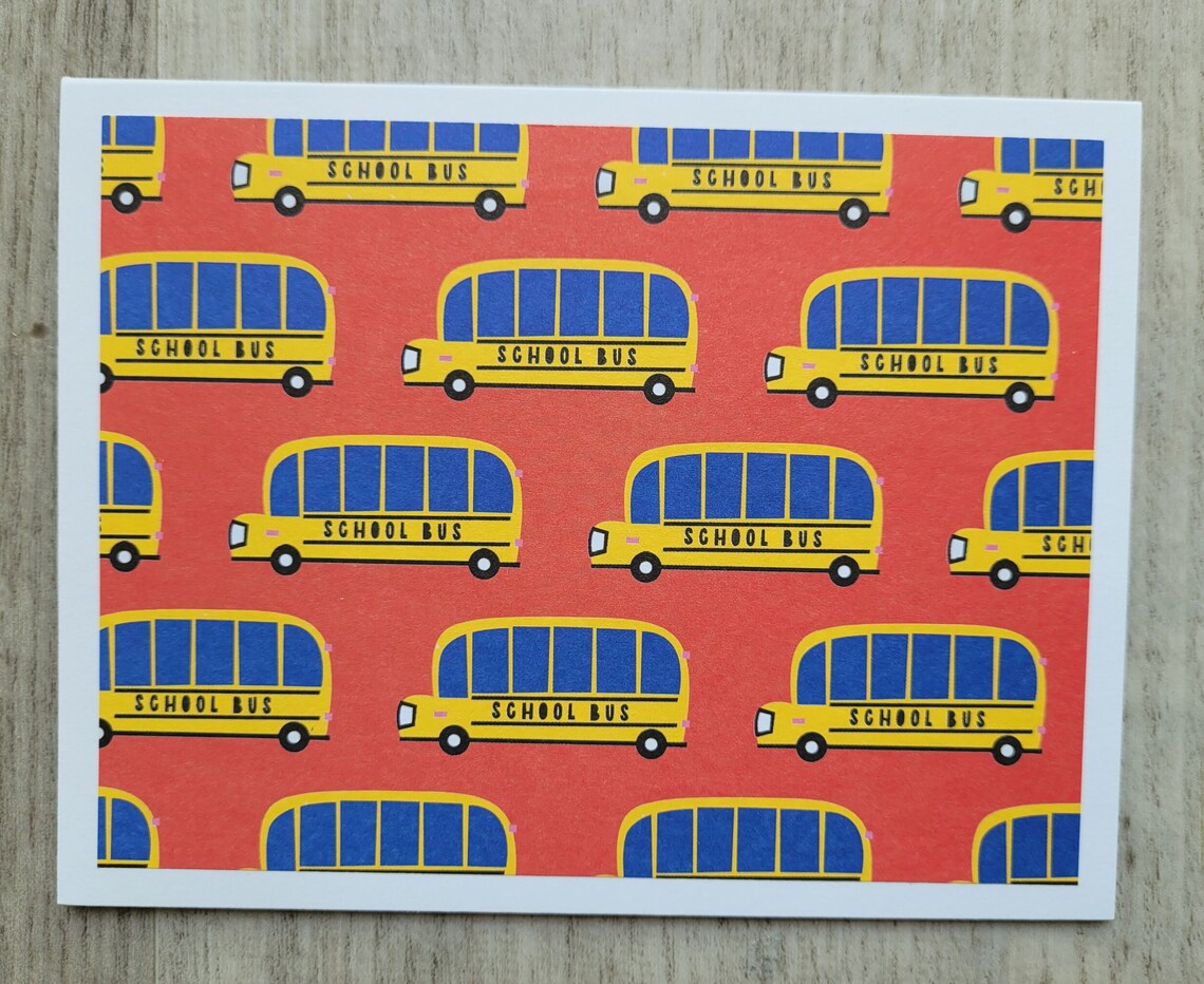 School Note Cards-set of 5 School Cards Blank Cards Teacher Gift Ideas ...