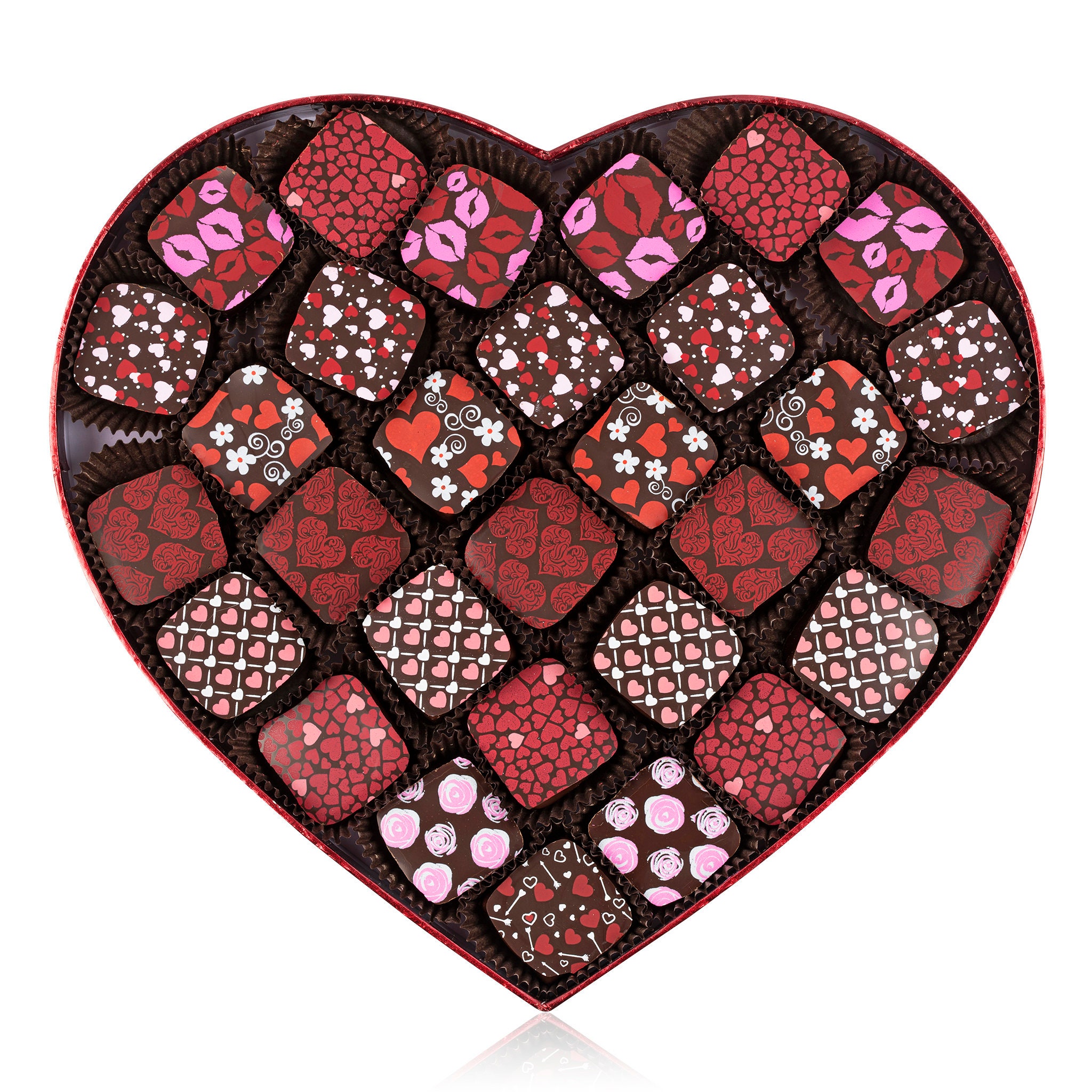 Artisan Velvet Heart Chocolate Gift Box - Handcrafted Truffles. Vegan ...