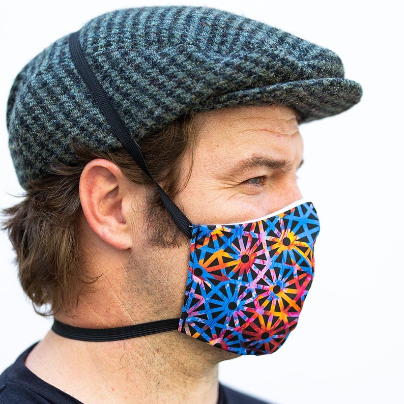 Geometric Jelly Face Mask - Artwork by Erin Banwell - Etsy