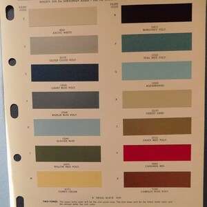1962 Buick Color Code Chart - Etsy