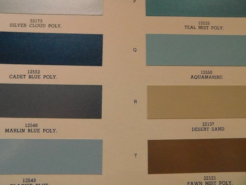1962 Buick Color Code Chart - Etsy