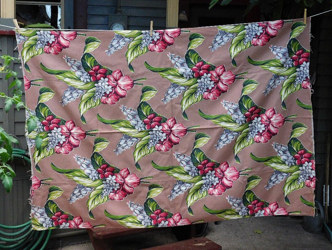 1940s Bark Cloth Remnant - Etsy