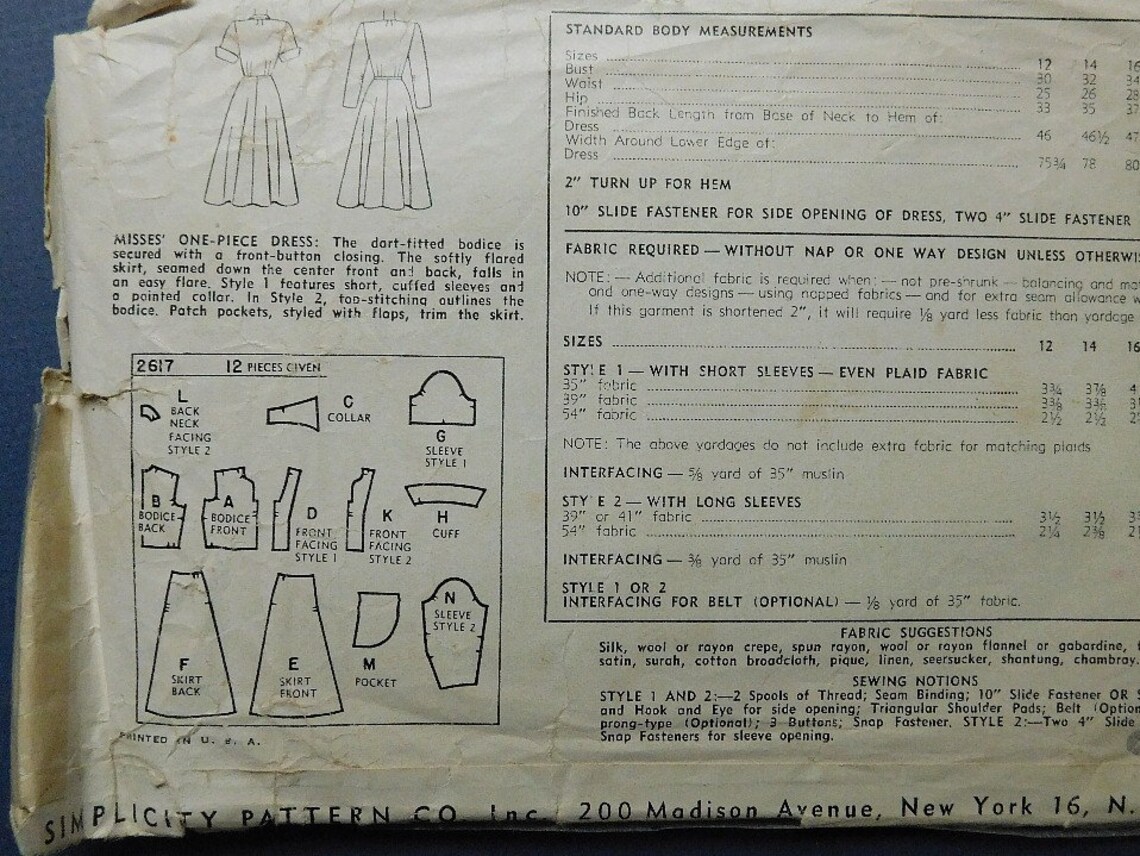 Simplicity Pattern 2617 - Etsy