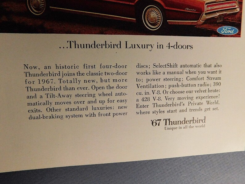 1967 Thunderbird - Etsy