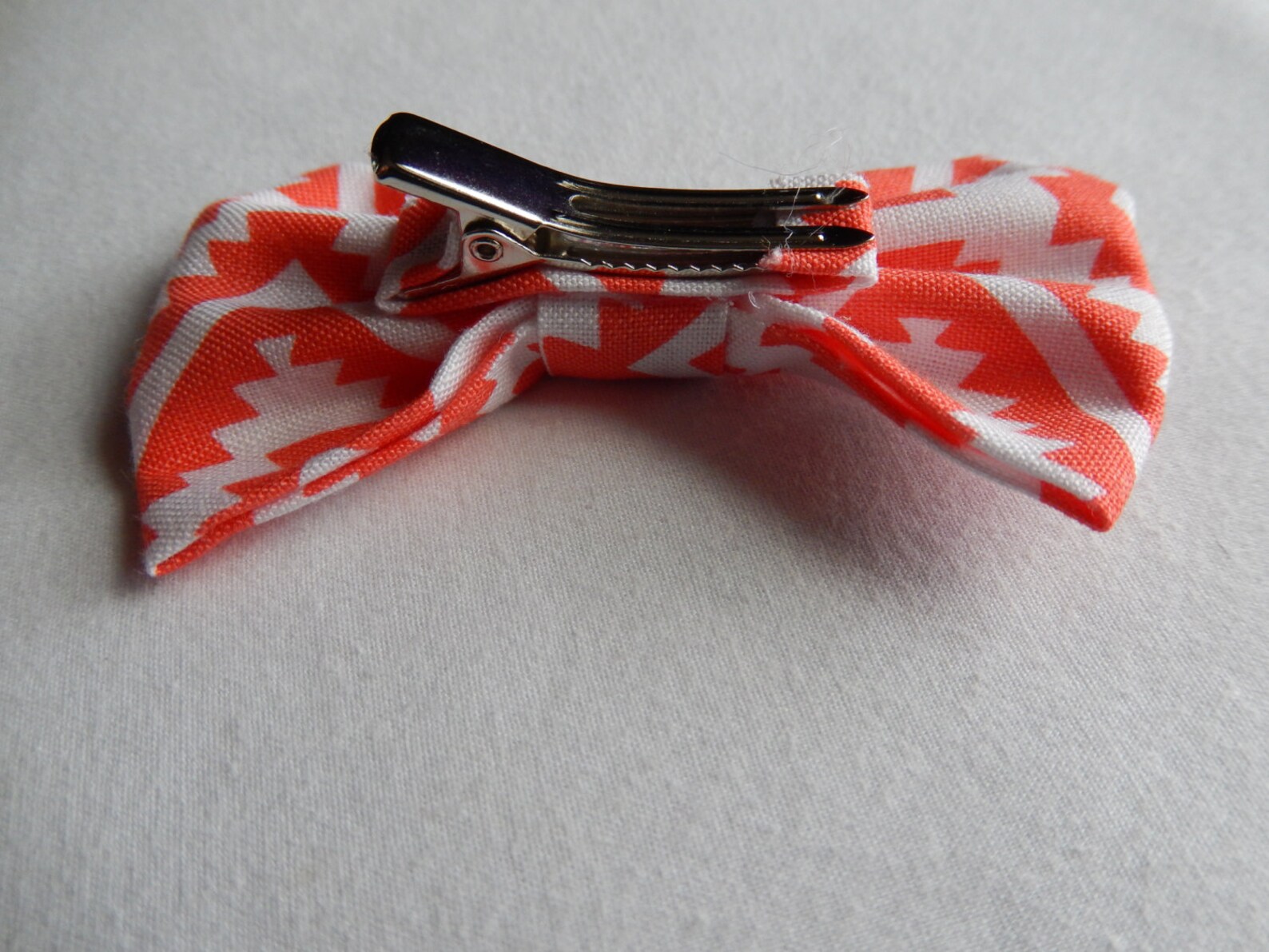 Orange Aztec hair bow HANDMADE hair accessory | Etsy