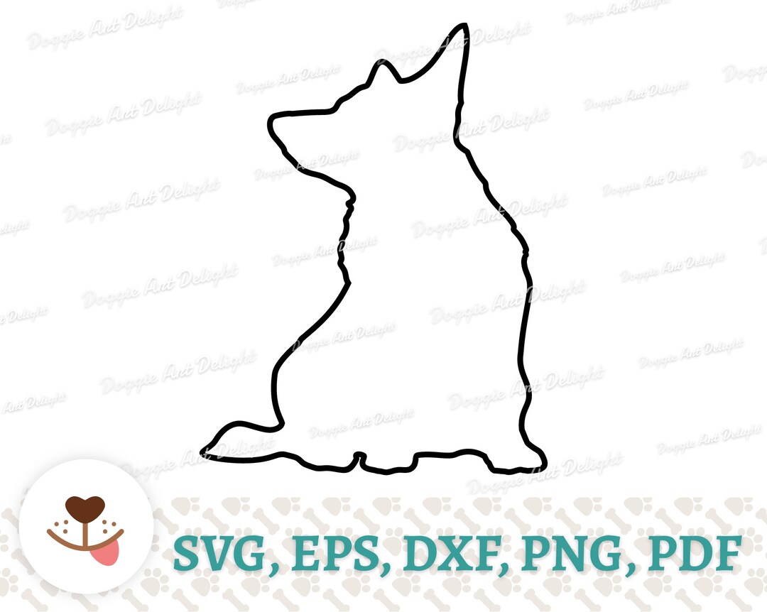 Corgi Dog Outline Svg File for Cricut Corgi Dog Clipart - Etsy España