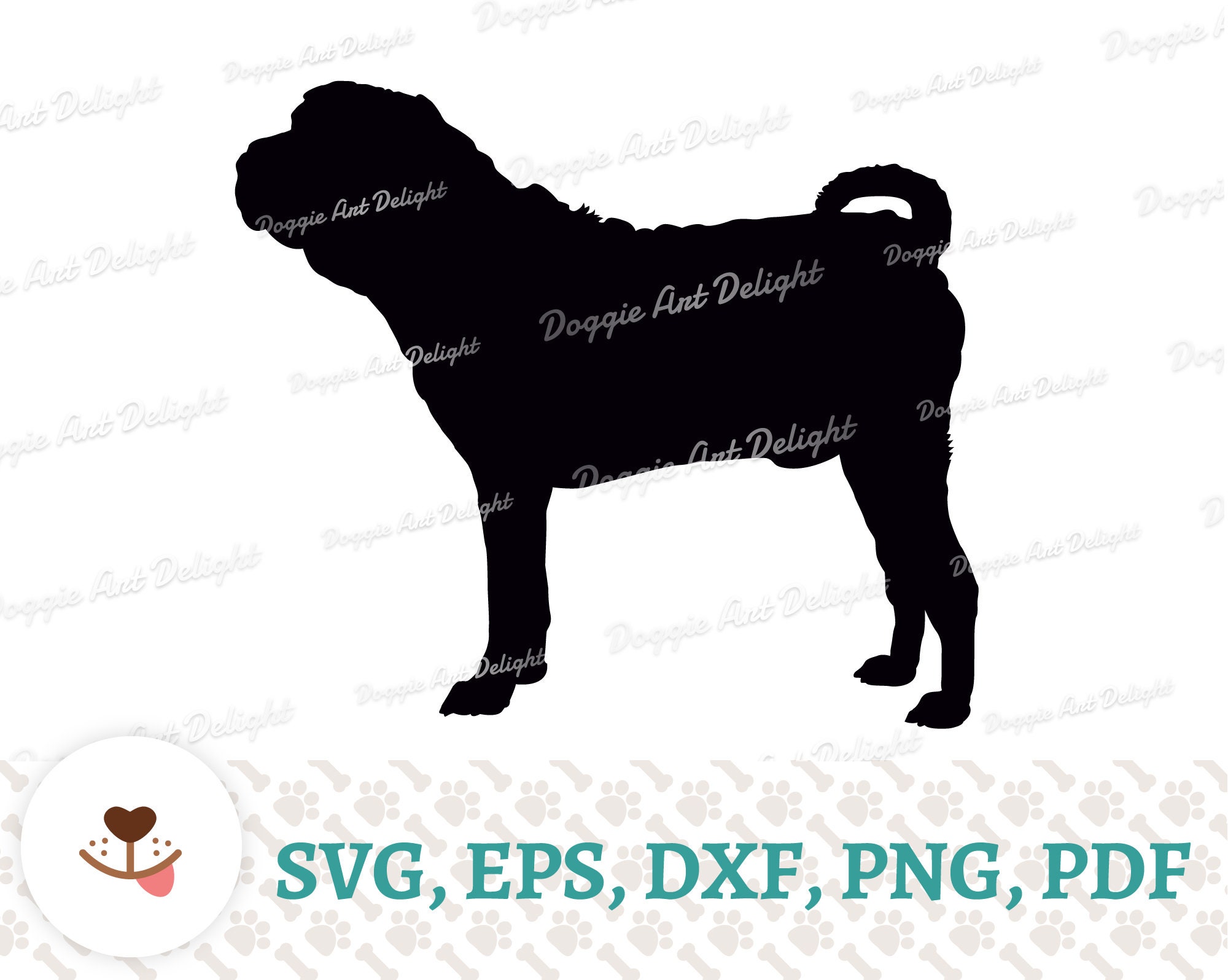 Shar Pei Silhouette Svg File for Cricut Shar Pei Dog - Etsy Canada