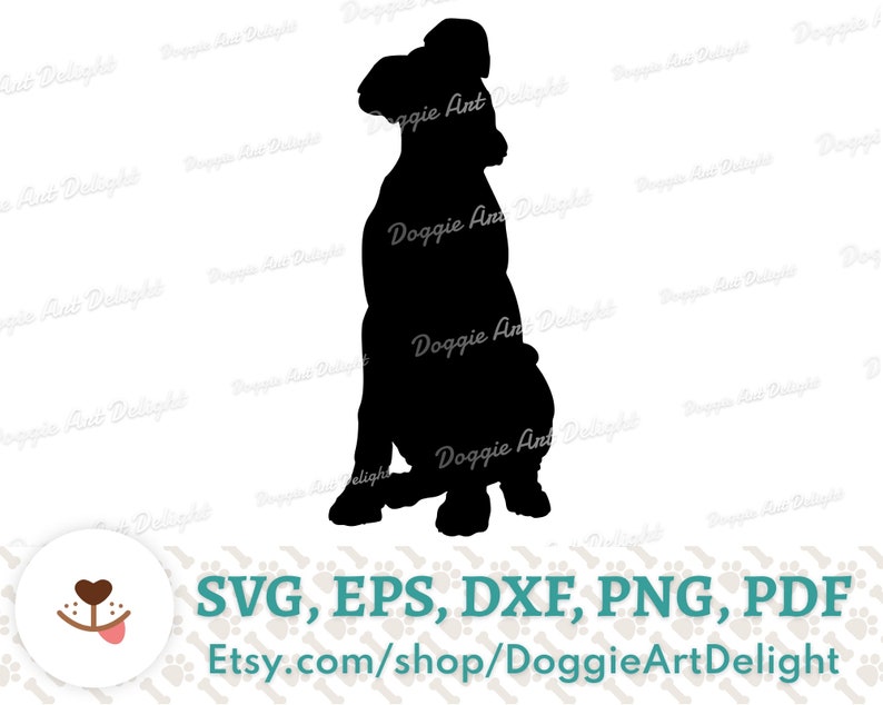 Sitting Boxer Dog Silhouette Svg File for Cicut. Female Boxer - Etsy Sitting Boxer Dog Silhouette Svg File for Cicut. Female Boxer - Etsy