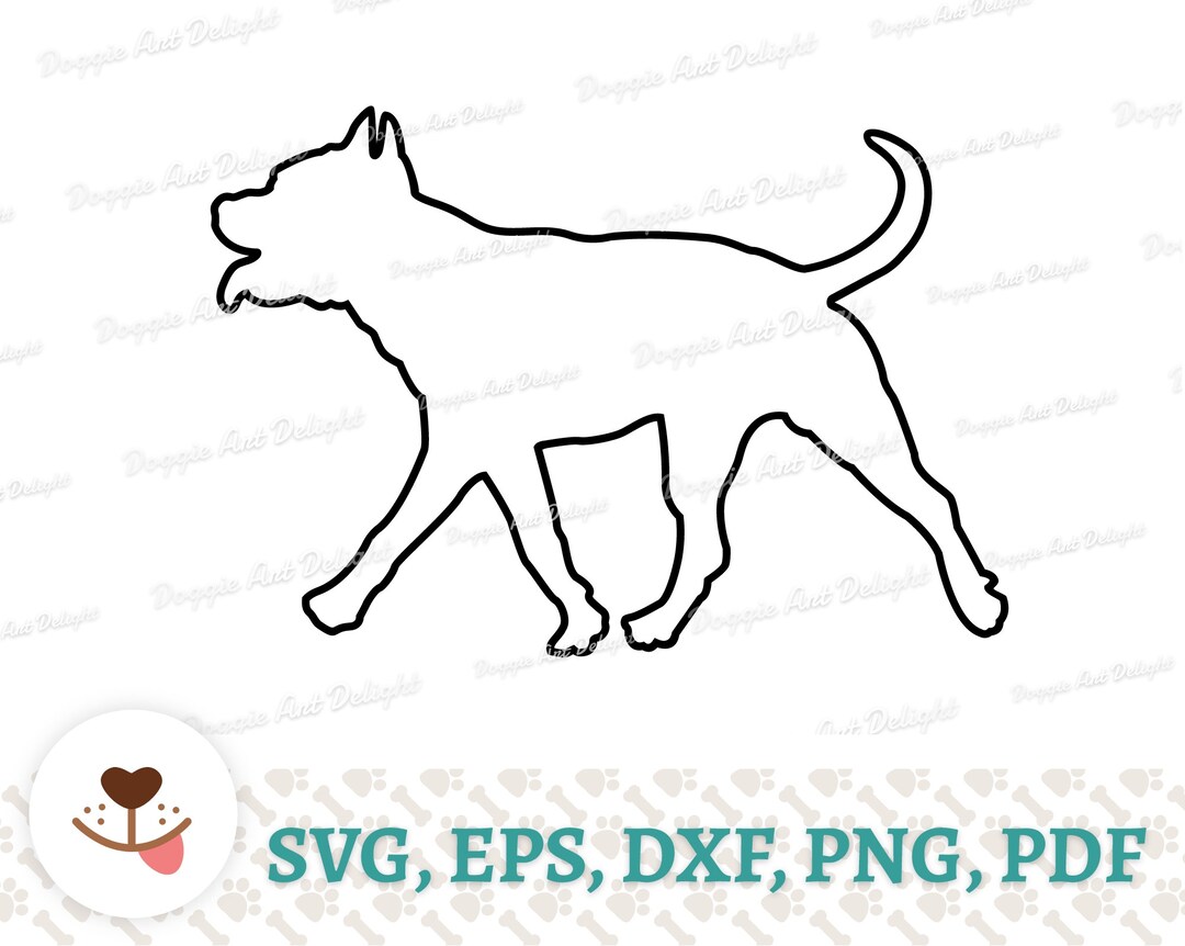 Staffy Dog Outline Svg File for Cricut Staffordshire Terrier - Etsy New ...