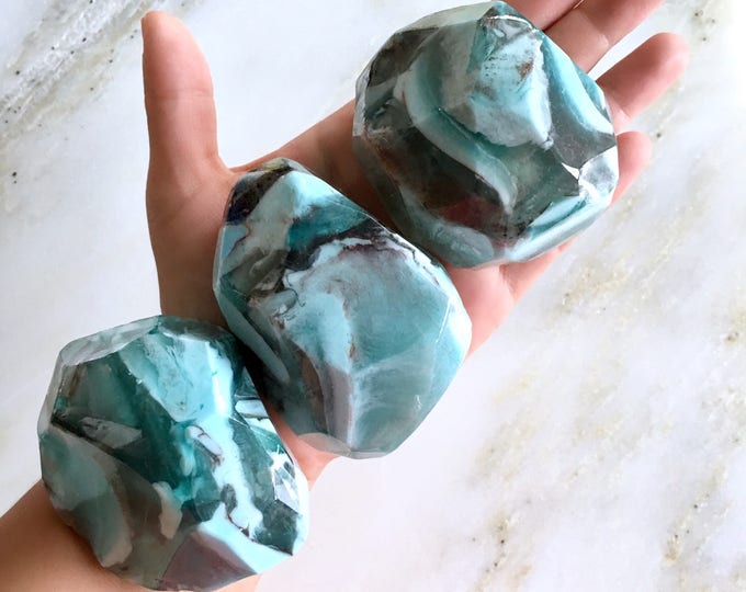 TURQUOISE - Birthstone Mineral Soap-set of 3 Small Raw Cut Bars. 2.5oz ...