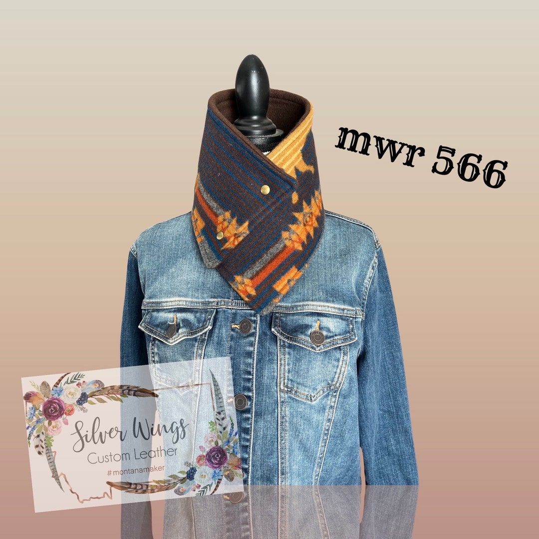 Montana Wool Rag, SMALLER Size, Native Print, Women's Wild Rag, Wool ...