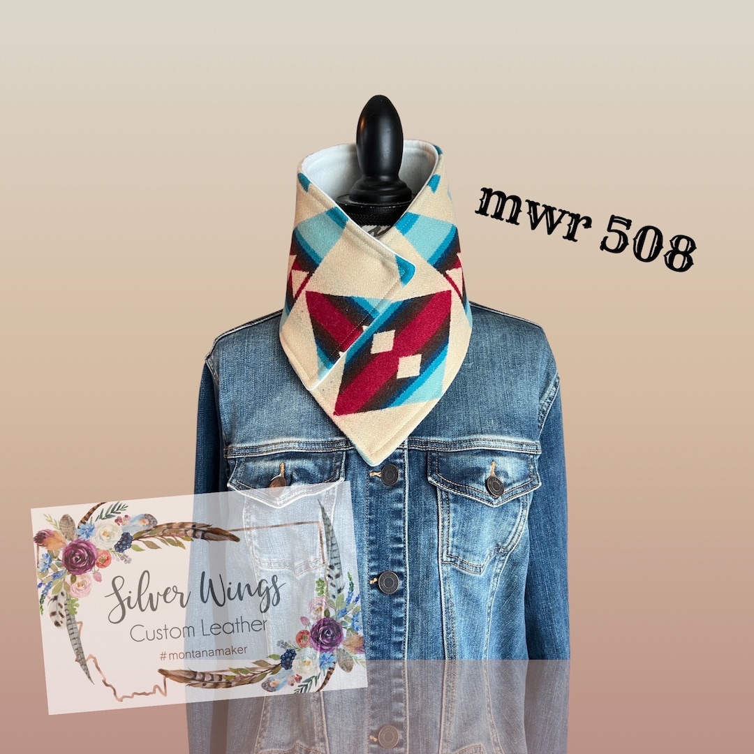 Montana Wool Rag, SMALLER Size, Native Print, Women's Wild Rag, Wool ...