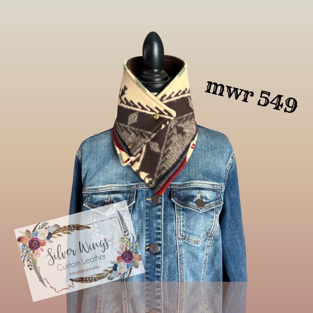 Montana Wool Rag, SMALLER Size, Native Print, Women's Wild Rag, Wool ...