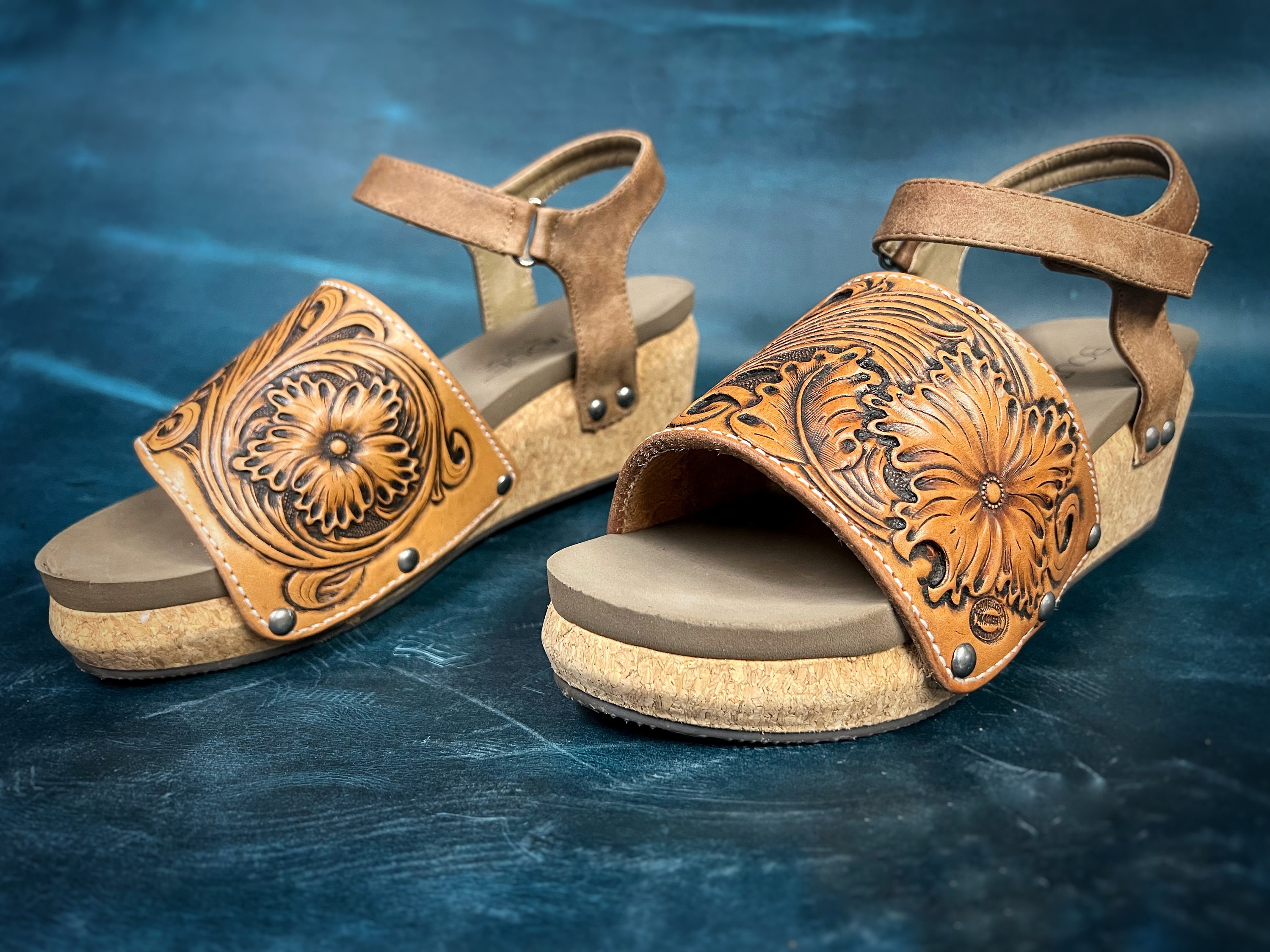 Custom Hand Tooled Leather High Heels, Ladies Shoes Size 9, Western ...