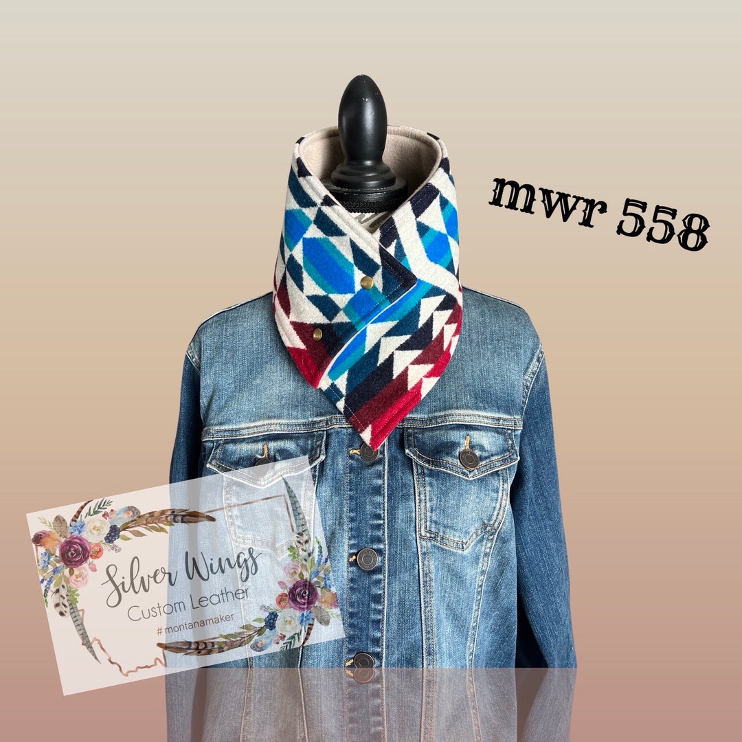 Montana Wool Rag, SMALLER Size, Native Print, Women's Wild Rag, Wool ...