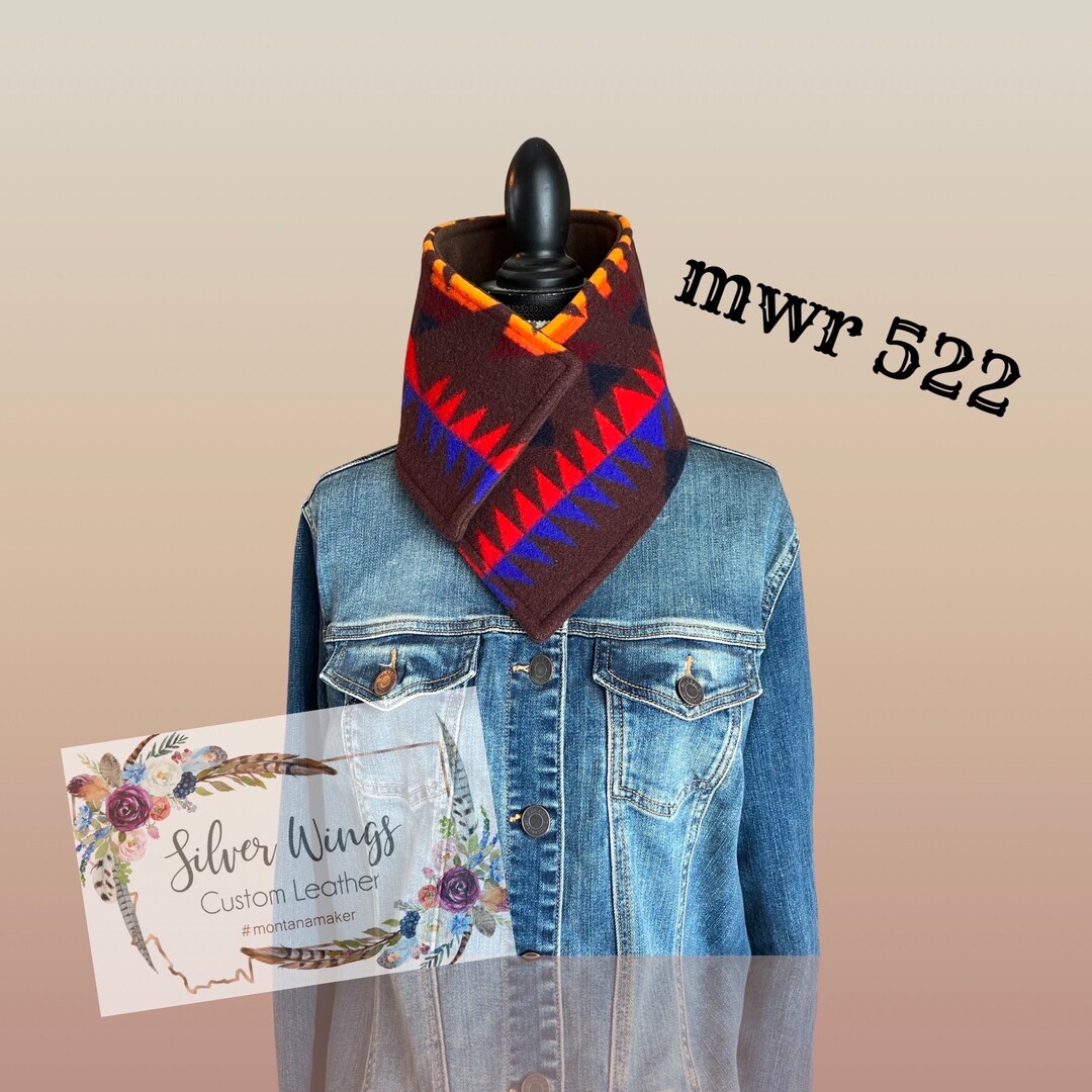 Montana Wool Rag, SMALLER Size, Native Print, Women's Wild Rag, Wool ...