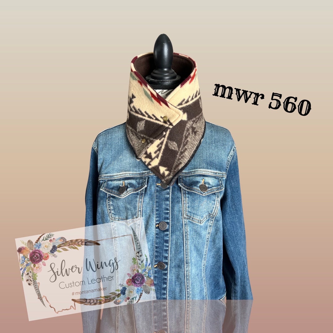 Montana Wool Rag, SMALLER Size, Native Print, Women's Wild Rag, Wool ...