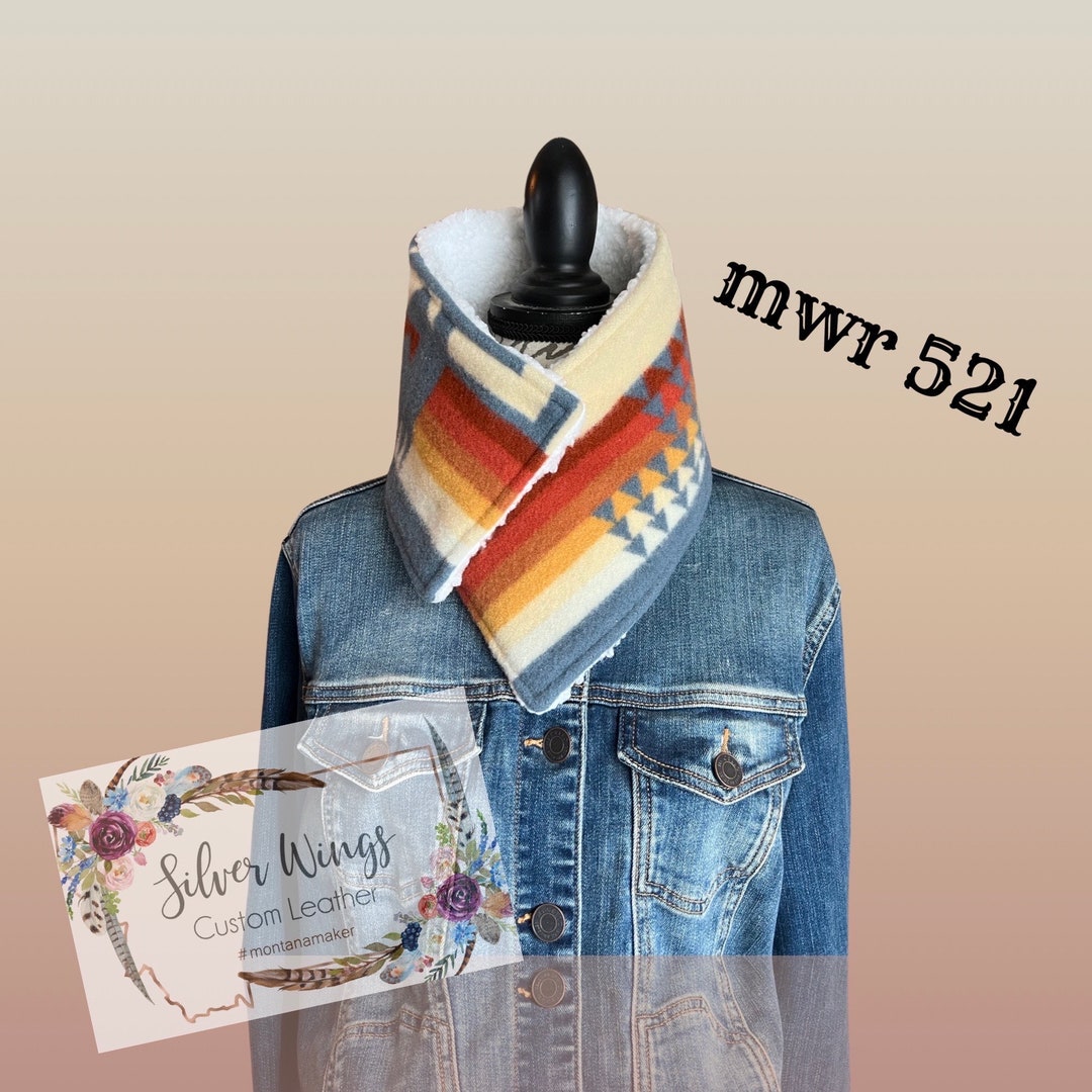 Montana Wool Rag, SMALLER Size, Native Print, Women's Wild Rag, Wool ...